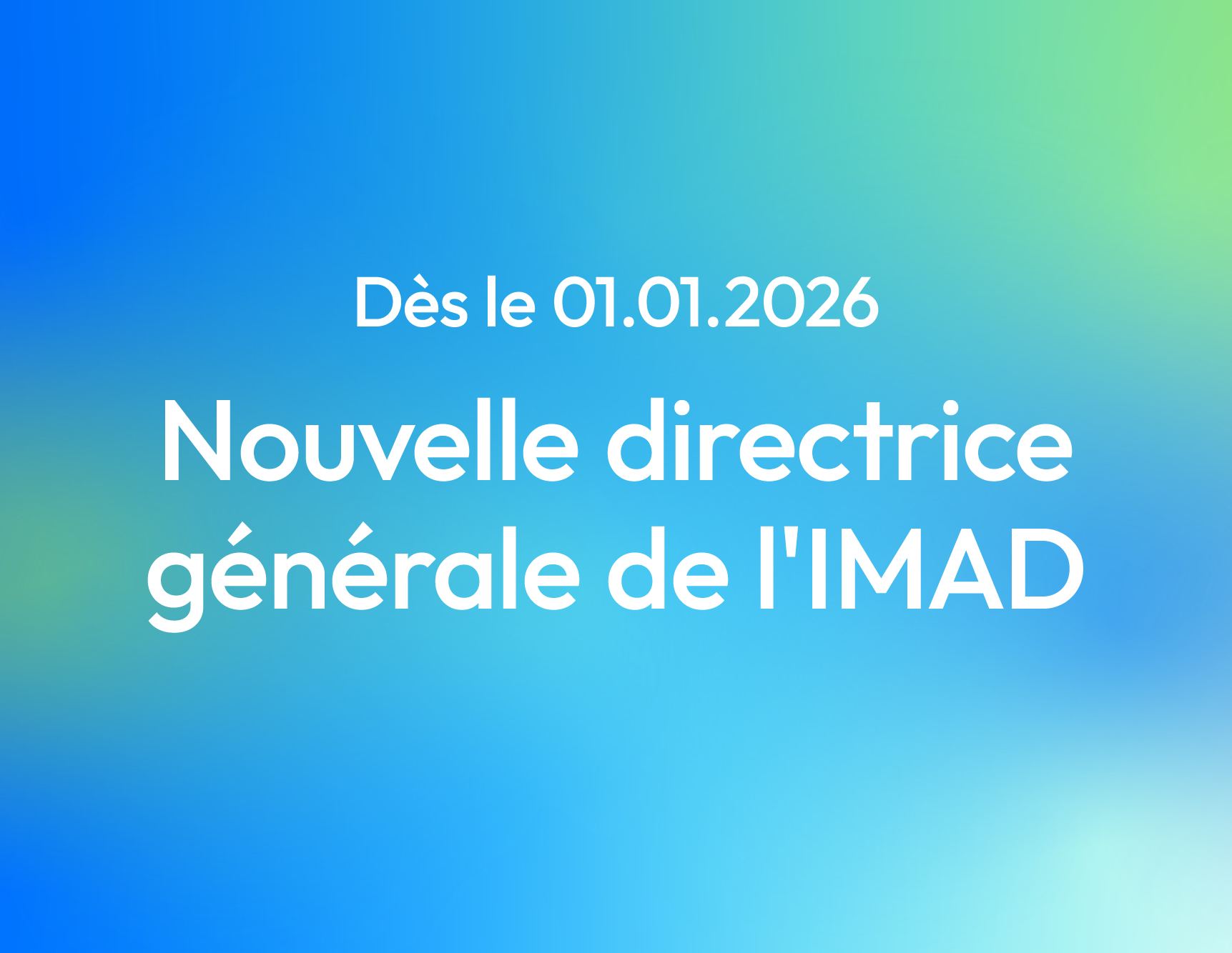 Communiqué de presse: Nouvelle directrice générale de l'IMAD • imad ...